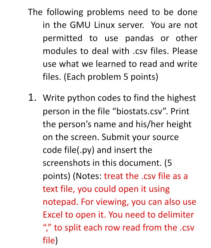 Solved The following problems need to be donein the GMU | Chegg.com