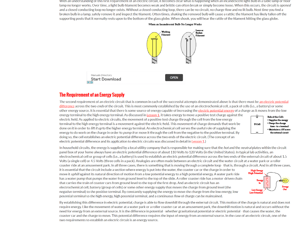 Solved Requirements of a Circuit What is an Electric | Chegg.com