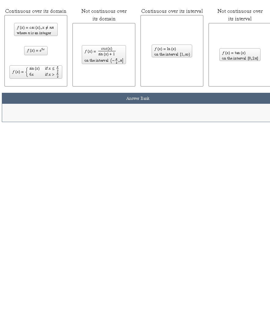 Solved Classify each function as continuous or not | Chegg.com Solved Classify each function as continuous or not | Chegg.com