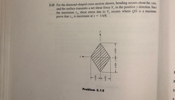 Solved 3.15 For the diamond-shaped cross section shown, | Chegg.com