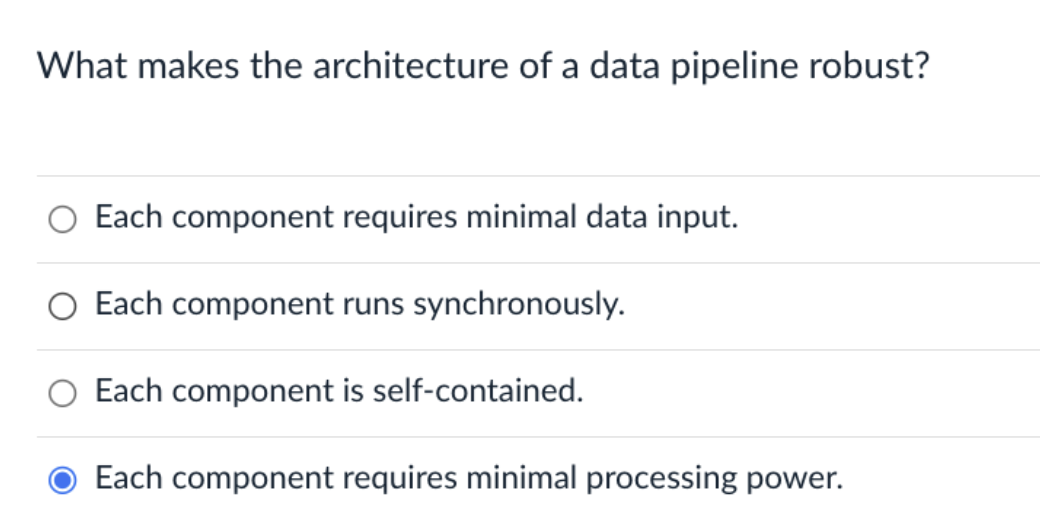 Solved What makes the architecture of a data pipeline | Chegg.com