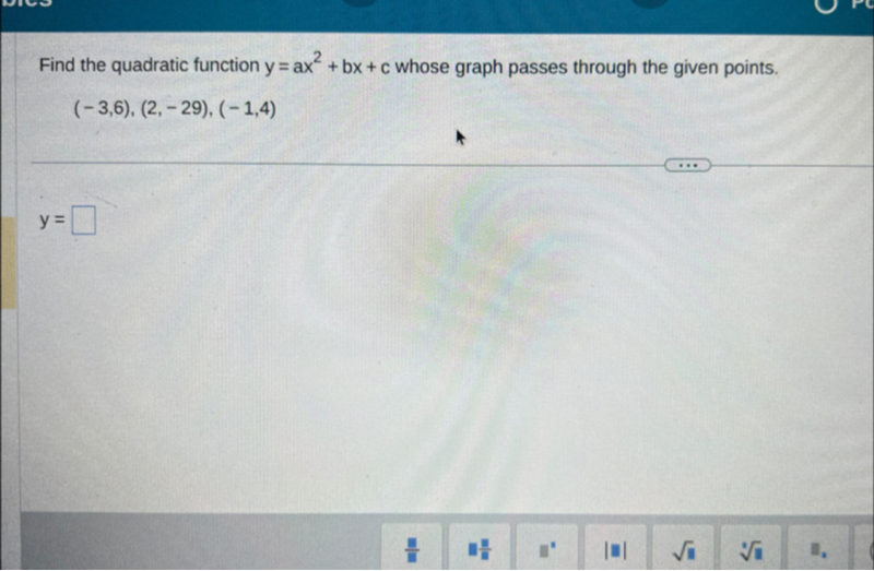 Solved Find the quadratic function y=ax2+bx+c ﻿whose graph | Chegg.com