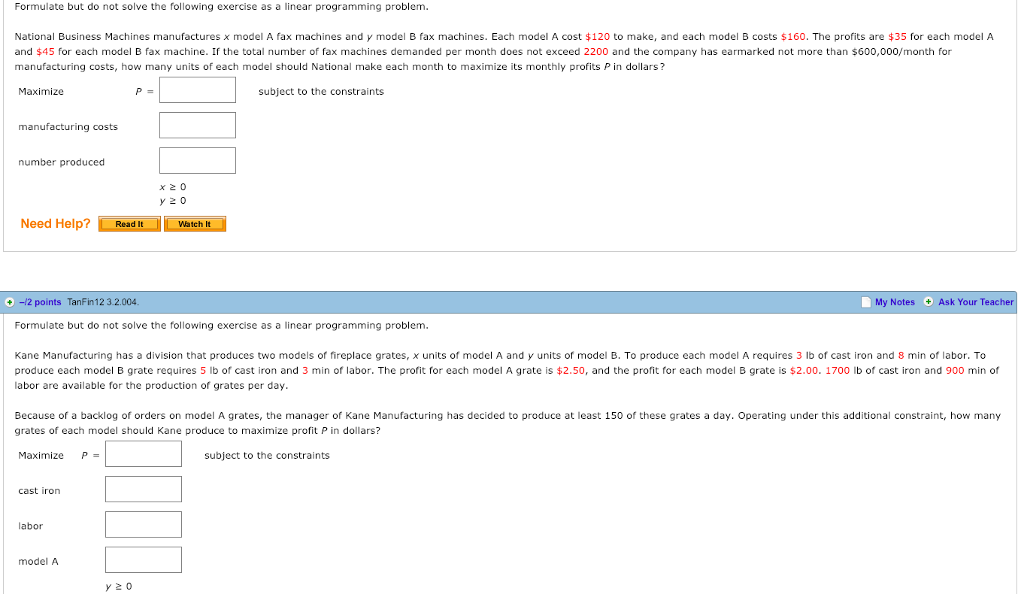 Solved Formulate but do not solve the following exercise as | Chegg.com
