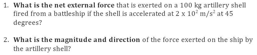 Solved 1. What is the net external force that is exerted on | Chegg.com