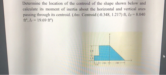 Solved Determine the location of the centroid of the shape | Chegg.com