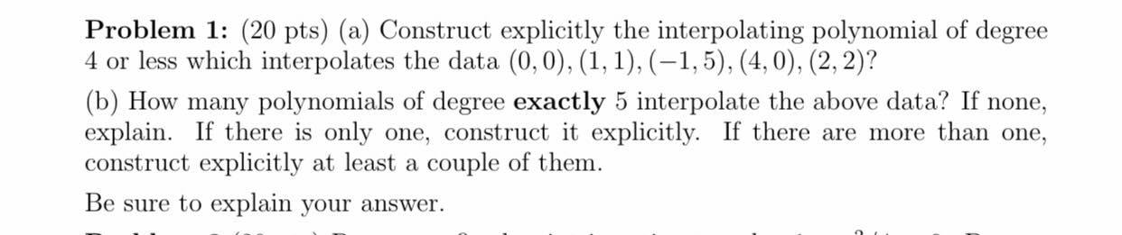 Solved Problem 1: (20 pts) (a) Construct explicitly the | Chegg.com