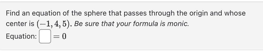 Solved Find an equation of the sphere that passes through | Chegg.com