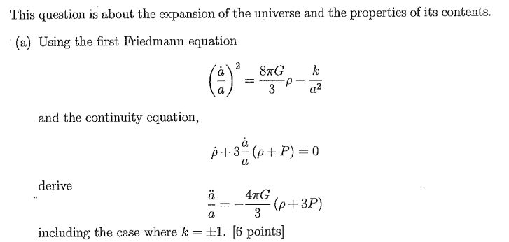 This question is about the expansion of the universe | Chegg.com