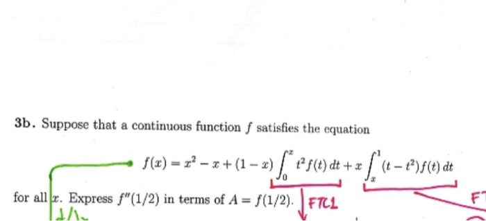 Solved 3b. Suppose that a continuous function f satisfies | Chegg.com
