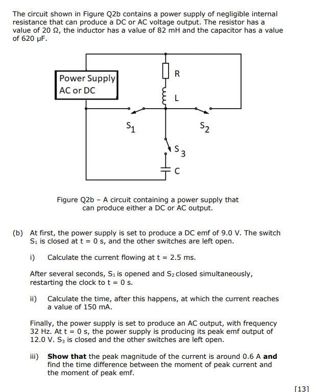 Solved The circuit shown in Figure Q2b contains a power | Chegg.com