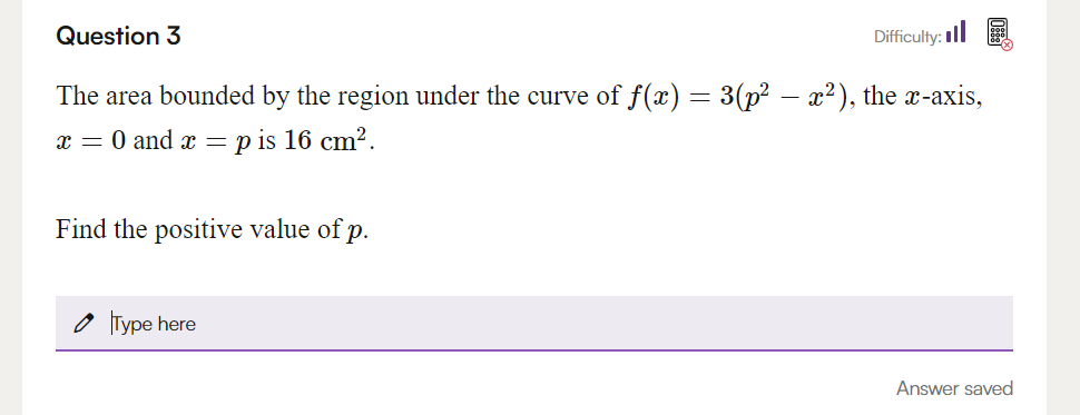 Solved The area bounded by the region under the curve of | Chegg.com