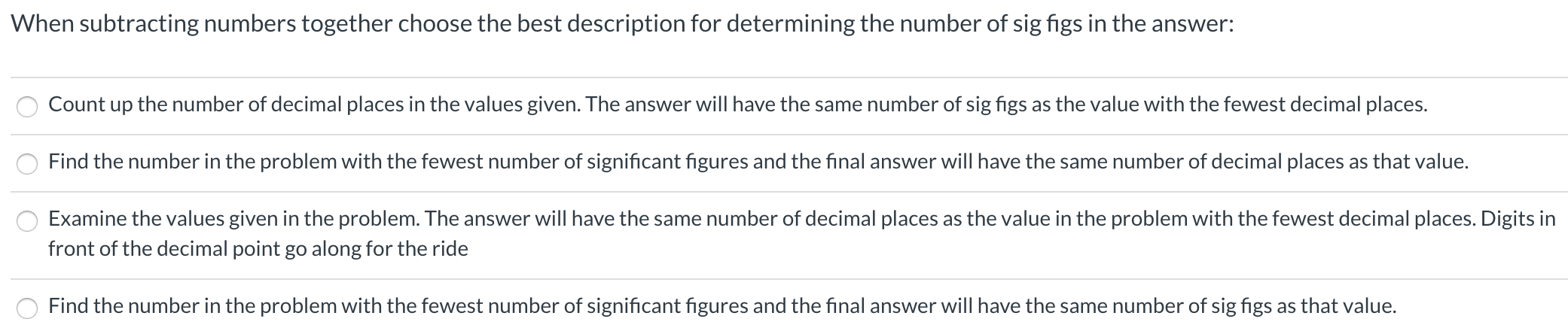 Solved When adding numbers together choose the best | Chegg.com