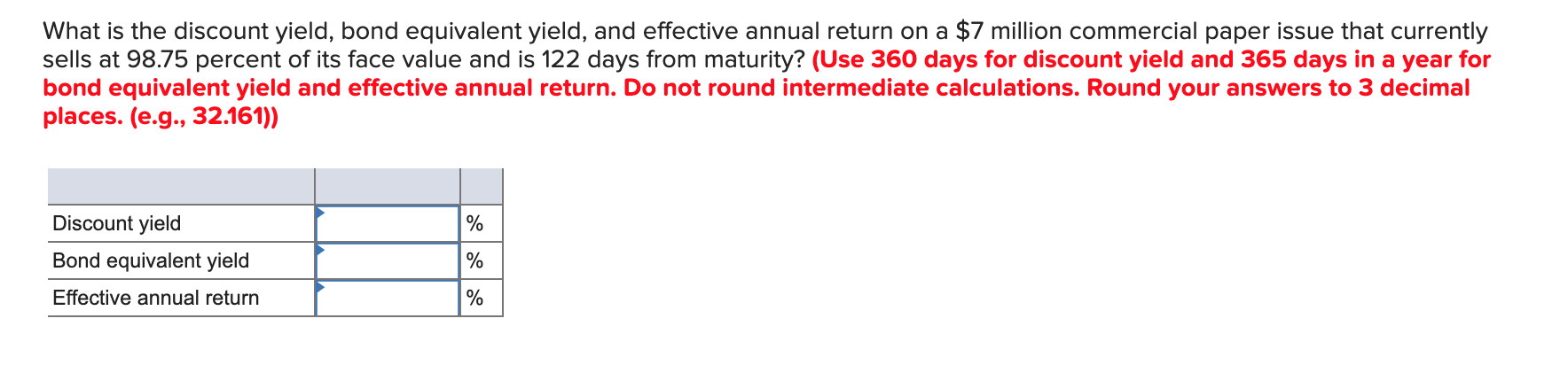 Solved What is the discount yield, bond equivalent yield, | Chegg.com