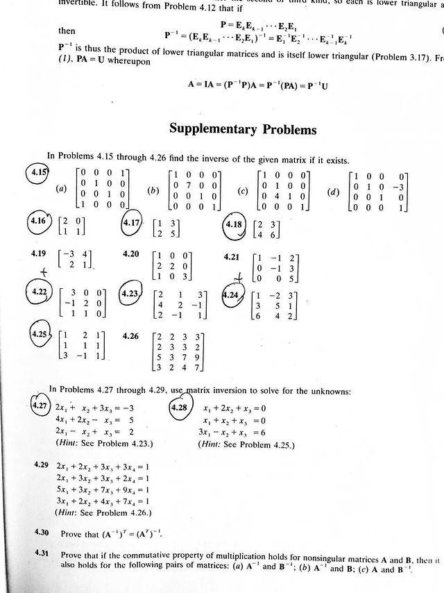 Solved SU each is lower triangular Invertible. It follows | Chegg.com