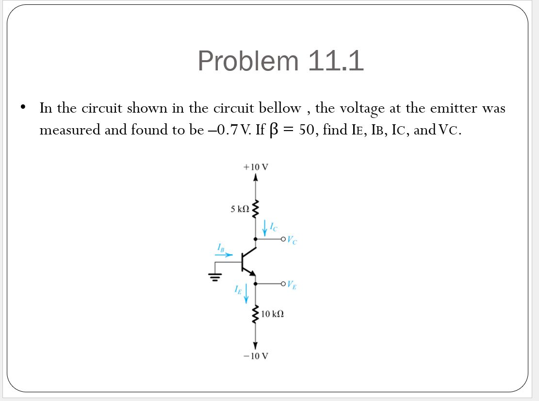 Solved Problem 11.1In the circuit shown in the circuit | Chegg.com