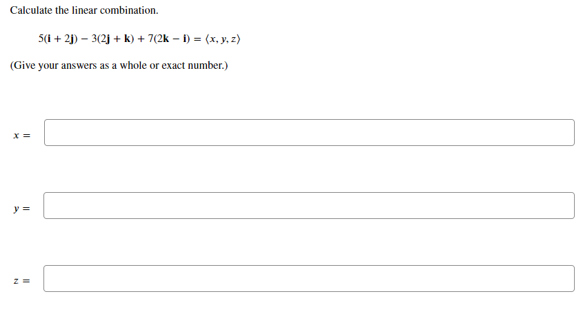 Solved Calculate the linear combination. | Chegg.com