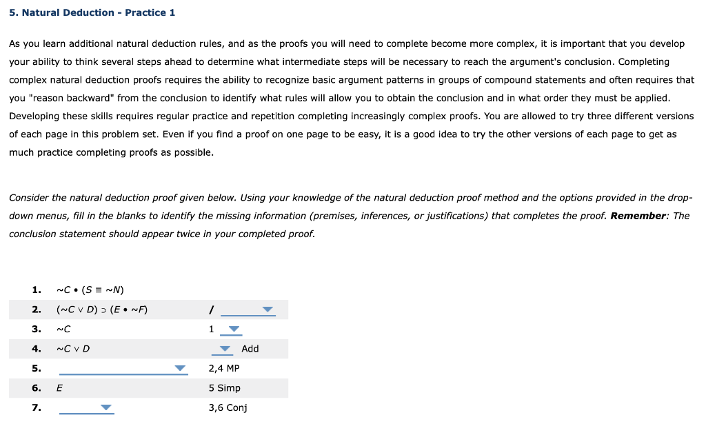 Solved As you learn additional natural deduction rules, and | Chegg.com
