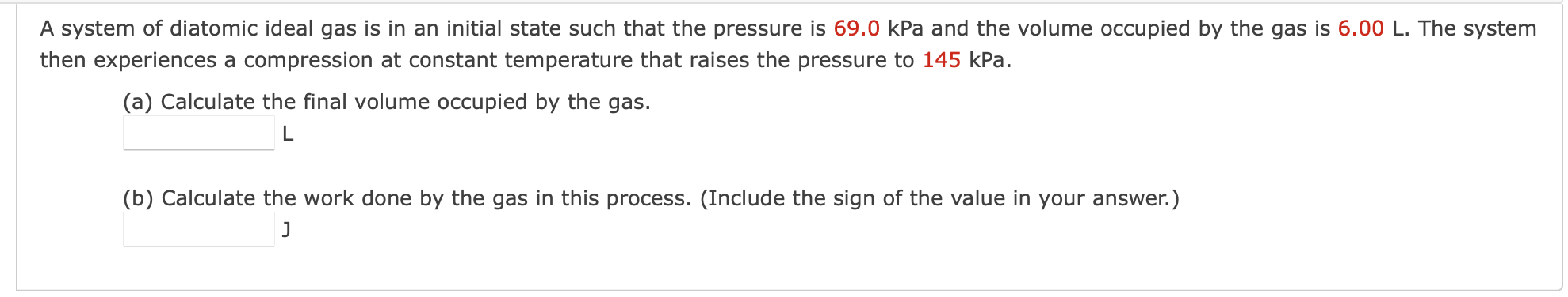 Solved A system of diatomic ideal gas is in an initial state | Chegg.com
