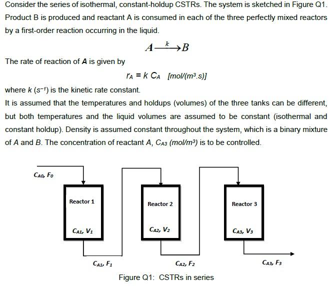 Solved Consider the series of isothermal, constant-holdup | Chegg.com