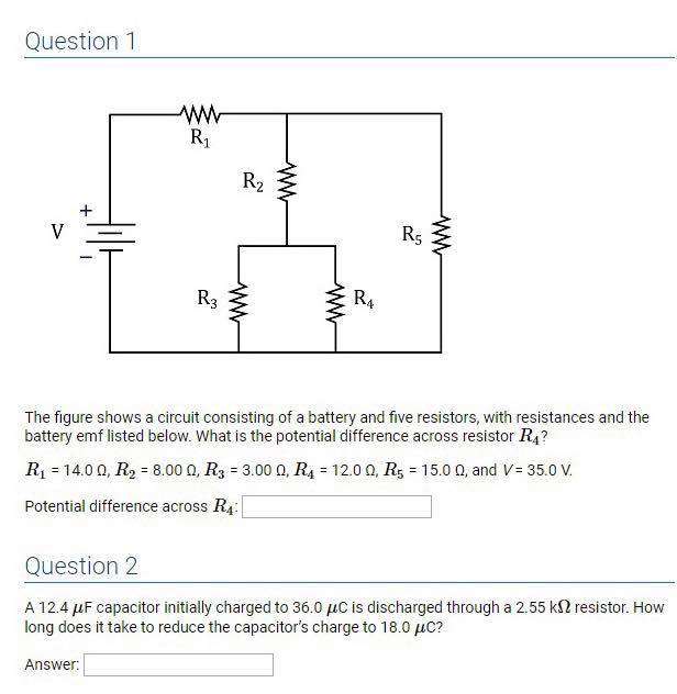 Solved Question 1 R1 R2 R3 R4 The figure shows a circuit | Chegg.com