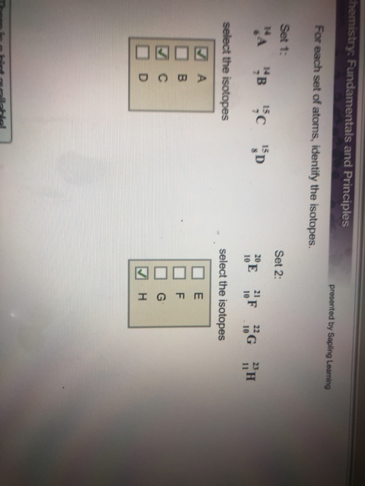 Solved stry: Fundamentals and Principles For each set of | Chegg.com