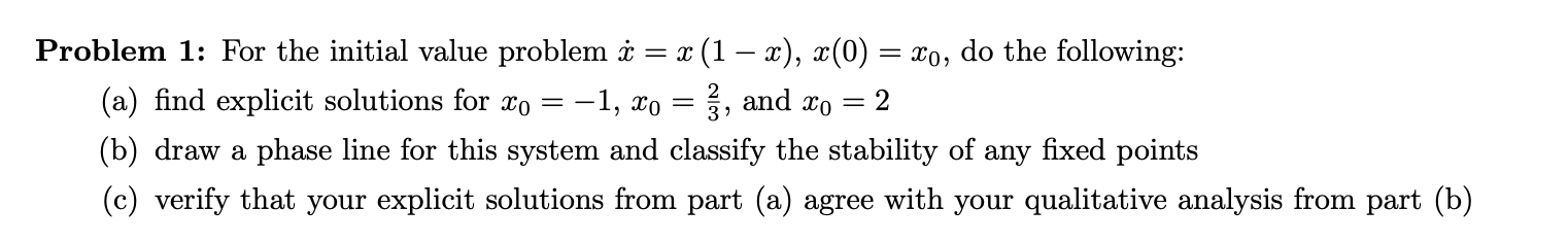Solved Problem 1: For the initial value problem | Chegg.com