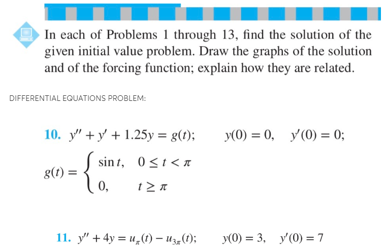 Solved In each of Problems 1 through 13, find the solution | Chegg.com