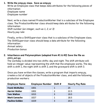 Solved . Inheritance and Polymorphism (adapted from #1 & #2) | Chegg.com