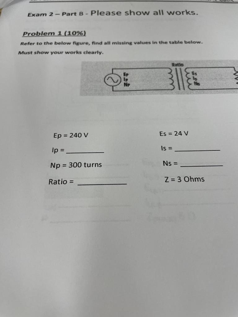Solved Exam 2-part B - Please show all works. Problem 1 | Chegg.com