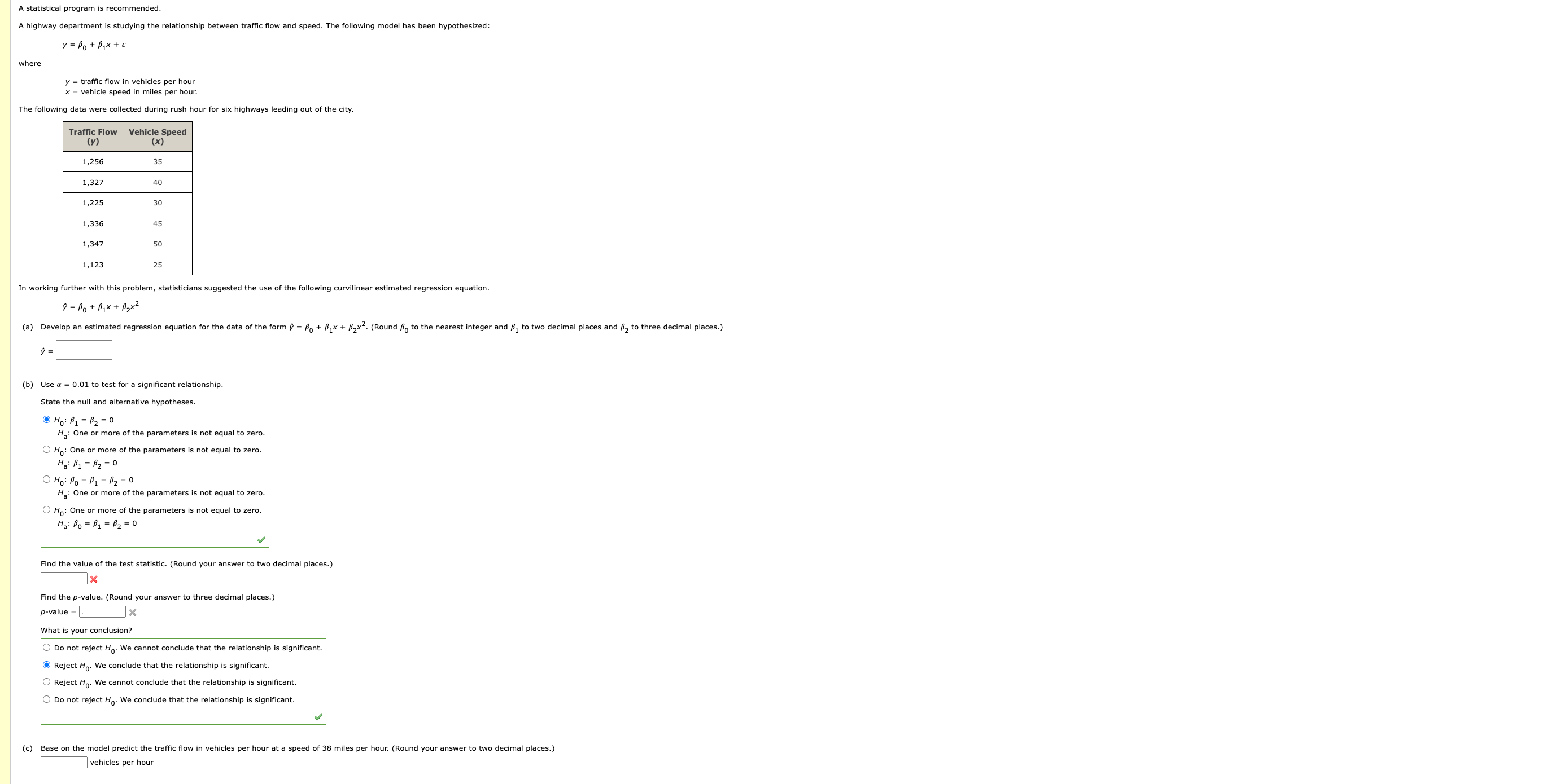 Solved A statistical program is recommended. A highway | Chegg.com