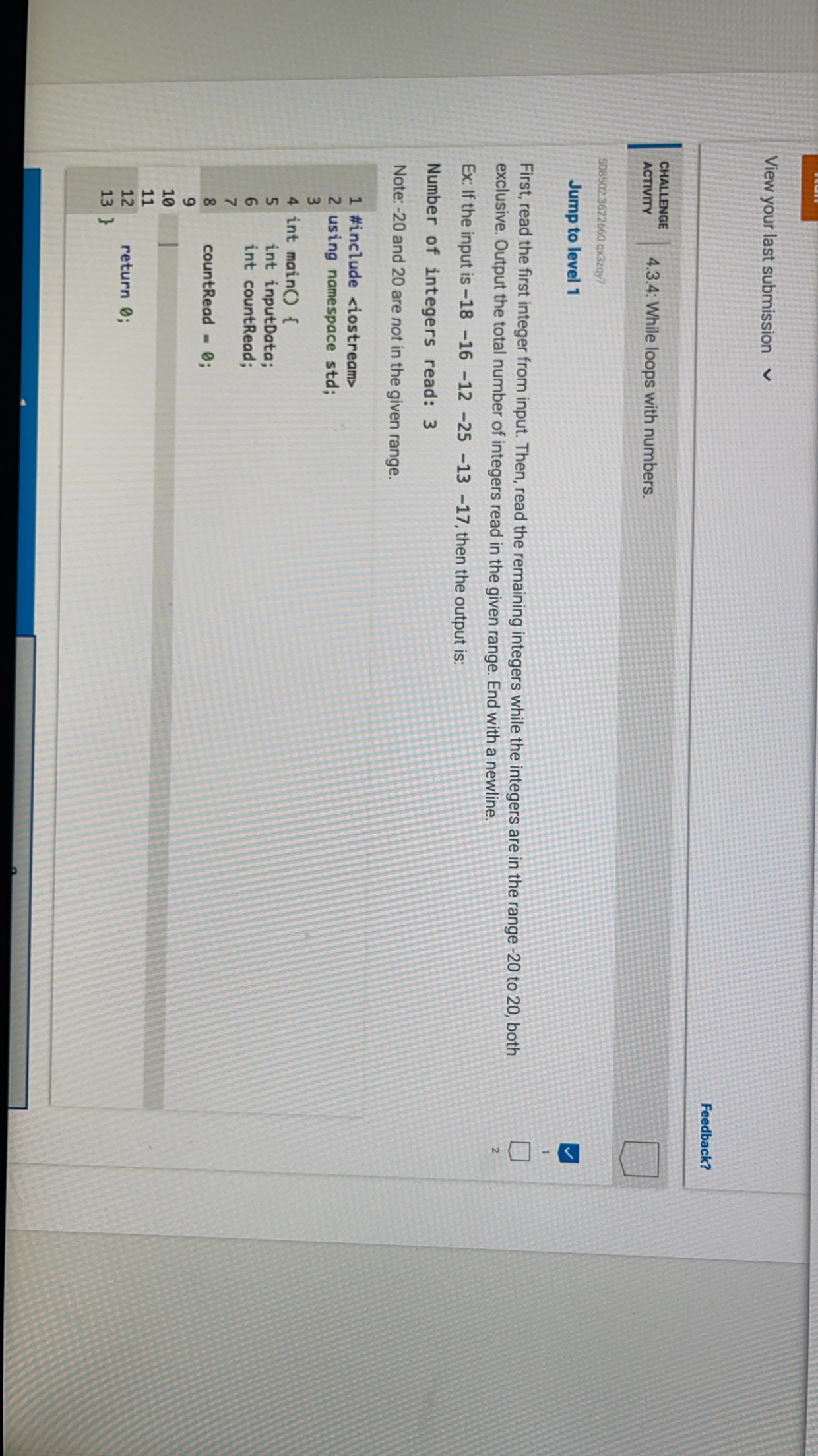 Solved 4.3.4: While loops with numbers.5085023622660 | Chegg.com