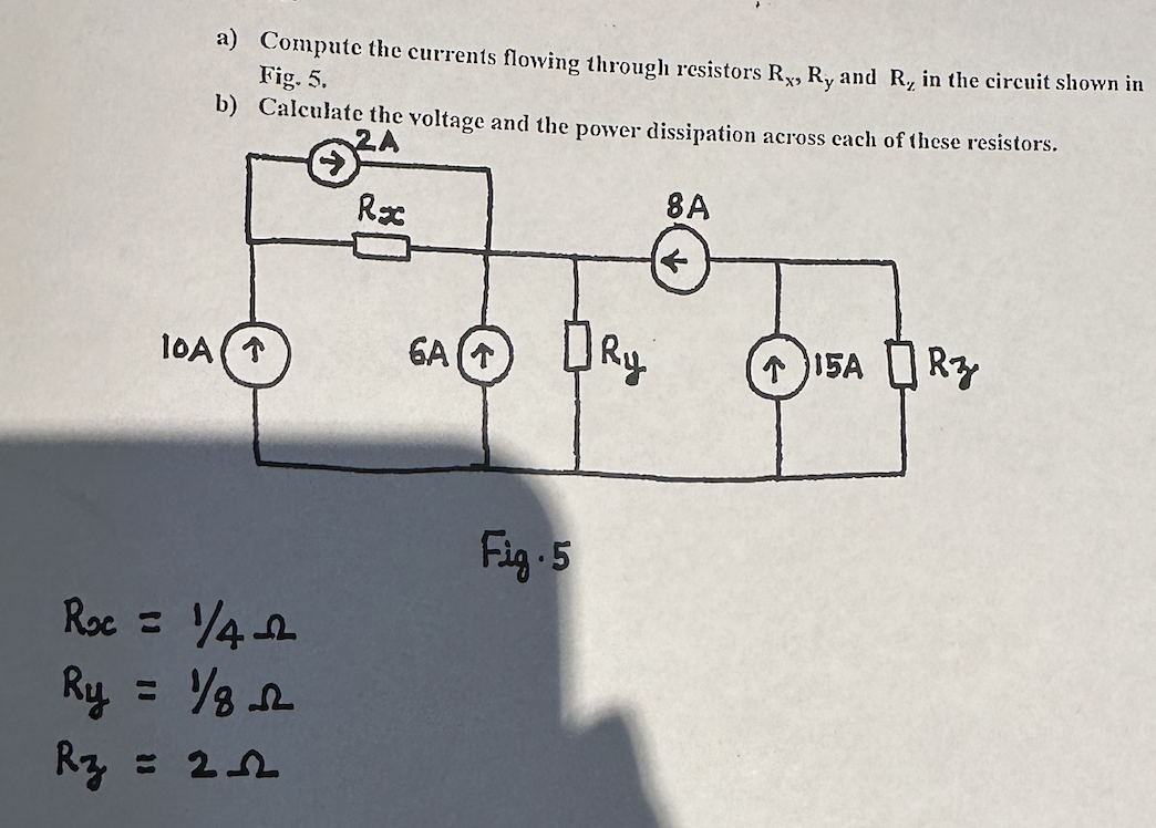 Solved a) ﻿Compute the currents flowing through resistors | Chegg.com