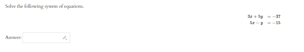 Solved Solve the following system of equations. | Chegg.com