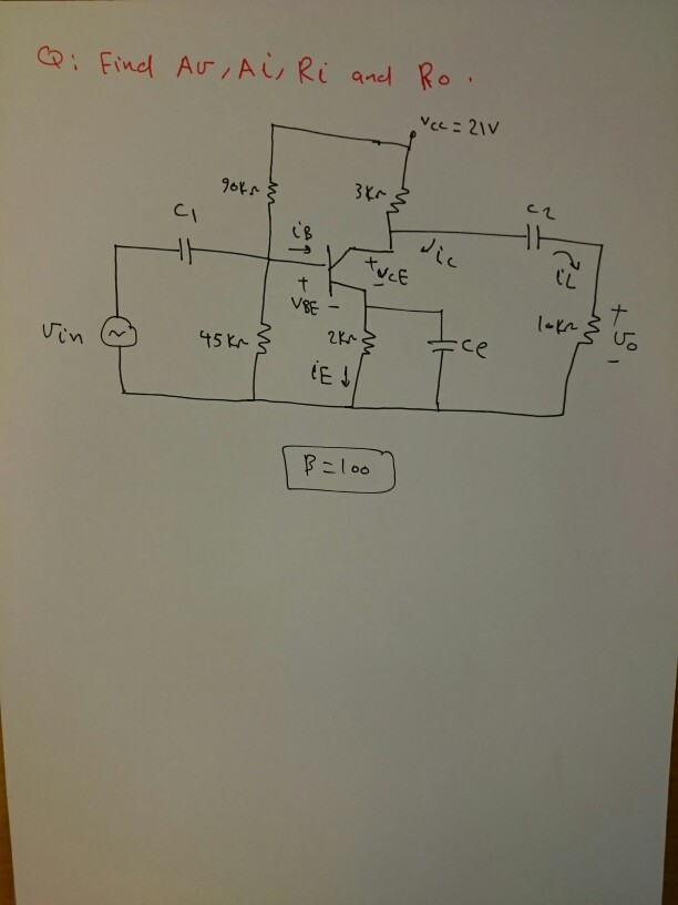 Solved 96t r 3xA C. CB じし VcE VSE- 1-loo | Chegg.com