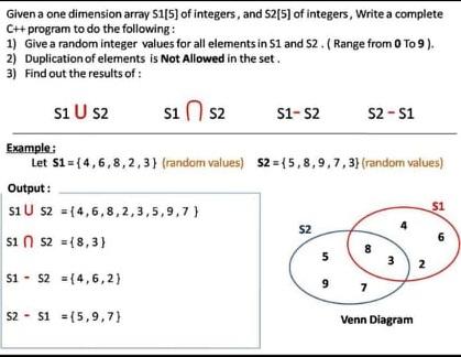 Solved Given a one dimension array 51[5] of integers, and | Chegg.com