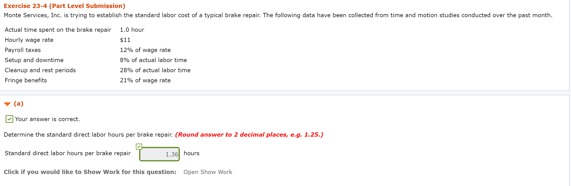 Solved Exercise 23-4 (Part Level Submission) Monte Services, | Chegg.com