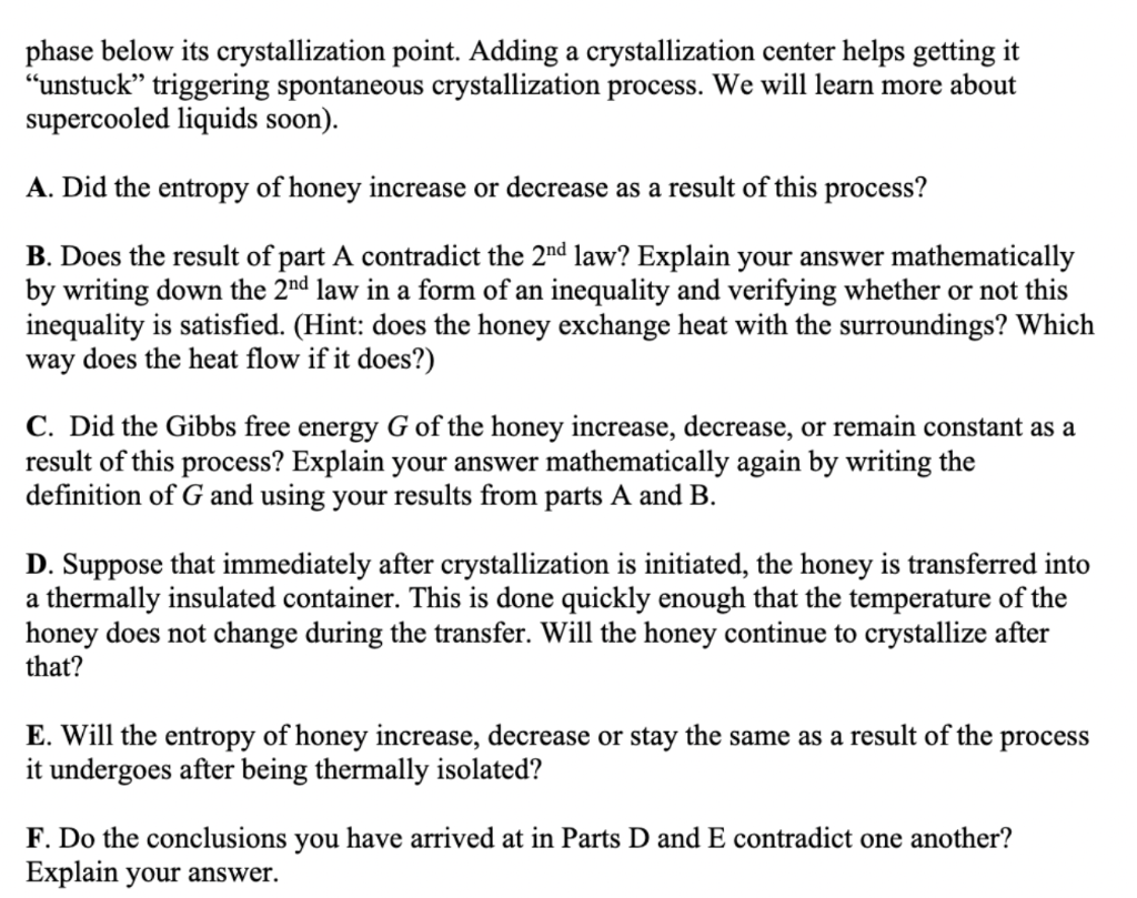 Solved 5. Processes where entropy decreases spontaneously. | Chegg.com