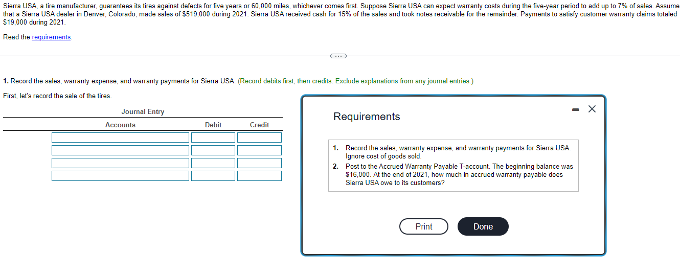 Solved $19,000 during 2021. Read the requirements. 1. Record | Chegg.com