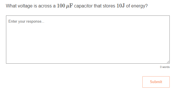 Solved What voltage is across a 100 uF capacitor that stores | Chegg.com