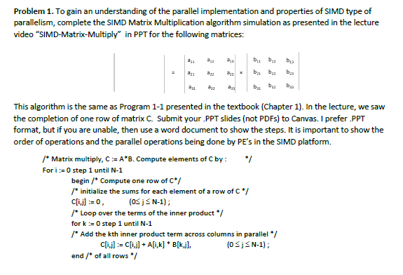 Problem 1. To gain an understanding of the parallel | Chegg.com