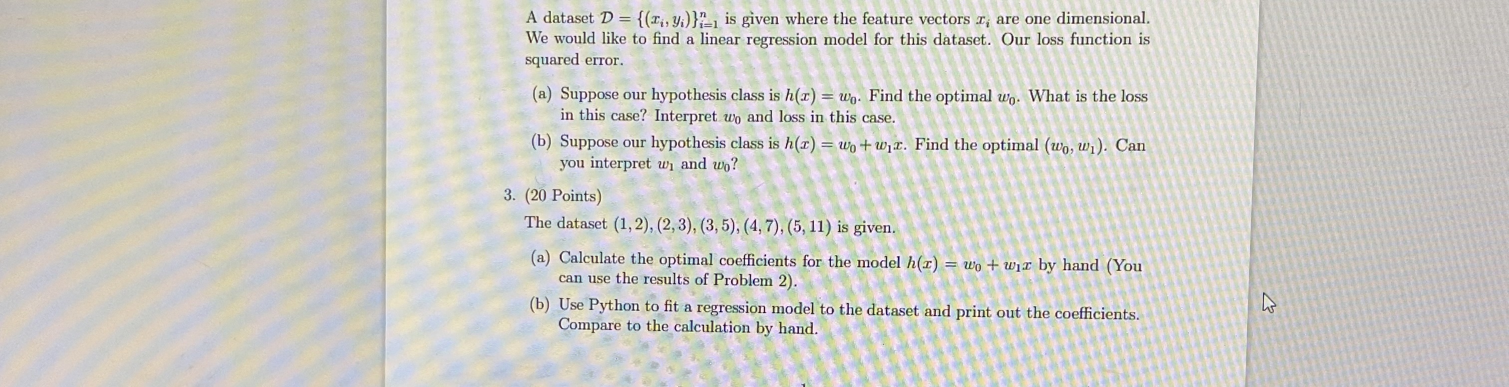 Solved Can you help solve the parts for question 3 | Chegg.com