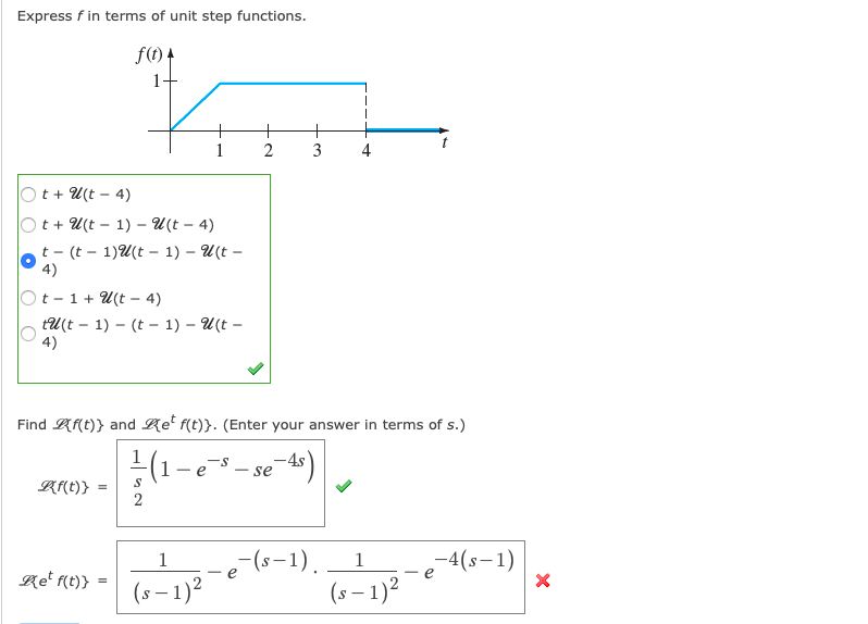 Solved Express f in terms of unit step functions. f(04 1- 1 | Chegg.com