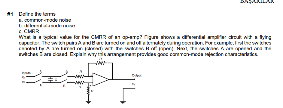 Solved 13 ﻿Define the terms a. ﻿common-mode voltage b. | Chegg.com