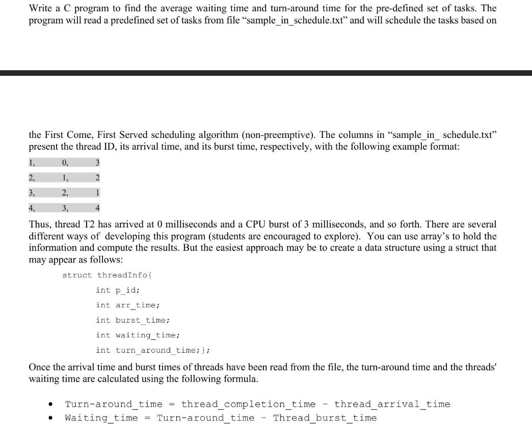 Solved Write a C program to find the average waiting time | Chegg.com