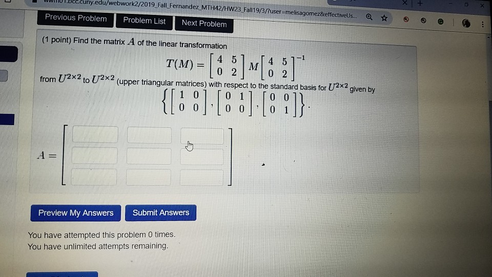 Solved WWW .cuny.edu/webwork2/2019 Fall Fernandez_MTH42/HW23 | Chegg.com