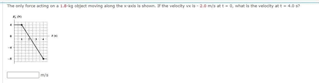 Solved The Only Force Acting On A 1 8 Kg Object Moving Along