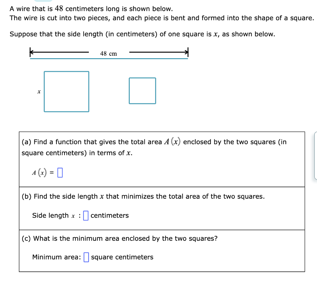 Solved A wire that is 48 centimeters long is shown below. | Chegg.com