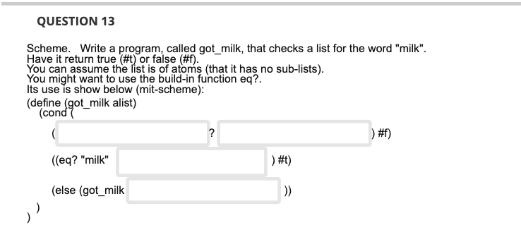Solved QUESTION 16 Given > (define (square x) (* x x)) What | Chegg.com
