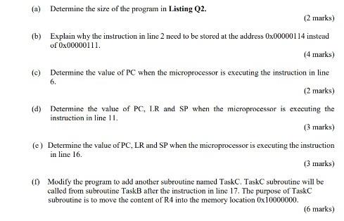 Solved subject microprocessor and microcontroller Listing Q2 | Chegg.com