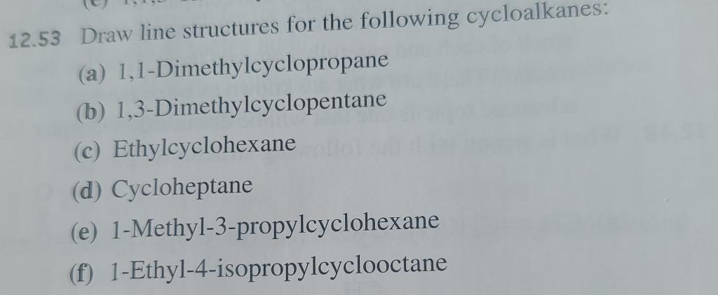 Solved 12.53 Draw line structures for the following | Chegg.com